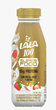 LALA 100 Súper Food, leche 100% libre de lactosa con ingredientes naturales
